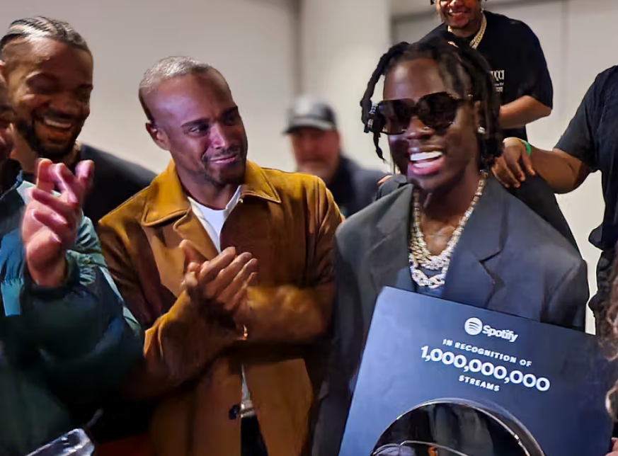 Rema is the First African Artist receive Spotify's Billion Club Plaque